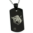 Tioneer Stainless Steel Taurus Astrology Zodiac Sign Engraved Dog Tag ...
