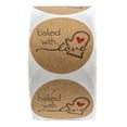 SBLABELS, Baked With Love Stickers, 1.5" Round, 500 Labels Roll ...