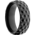 8mm Half-Round Black Zirconium Ring with a Milled Golf Ball Dimple ...