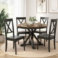 Bush Furniture Sterling 67W Squire Trestle Dining Table with 6 Cross ...