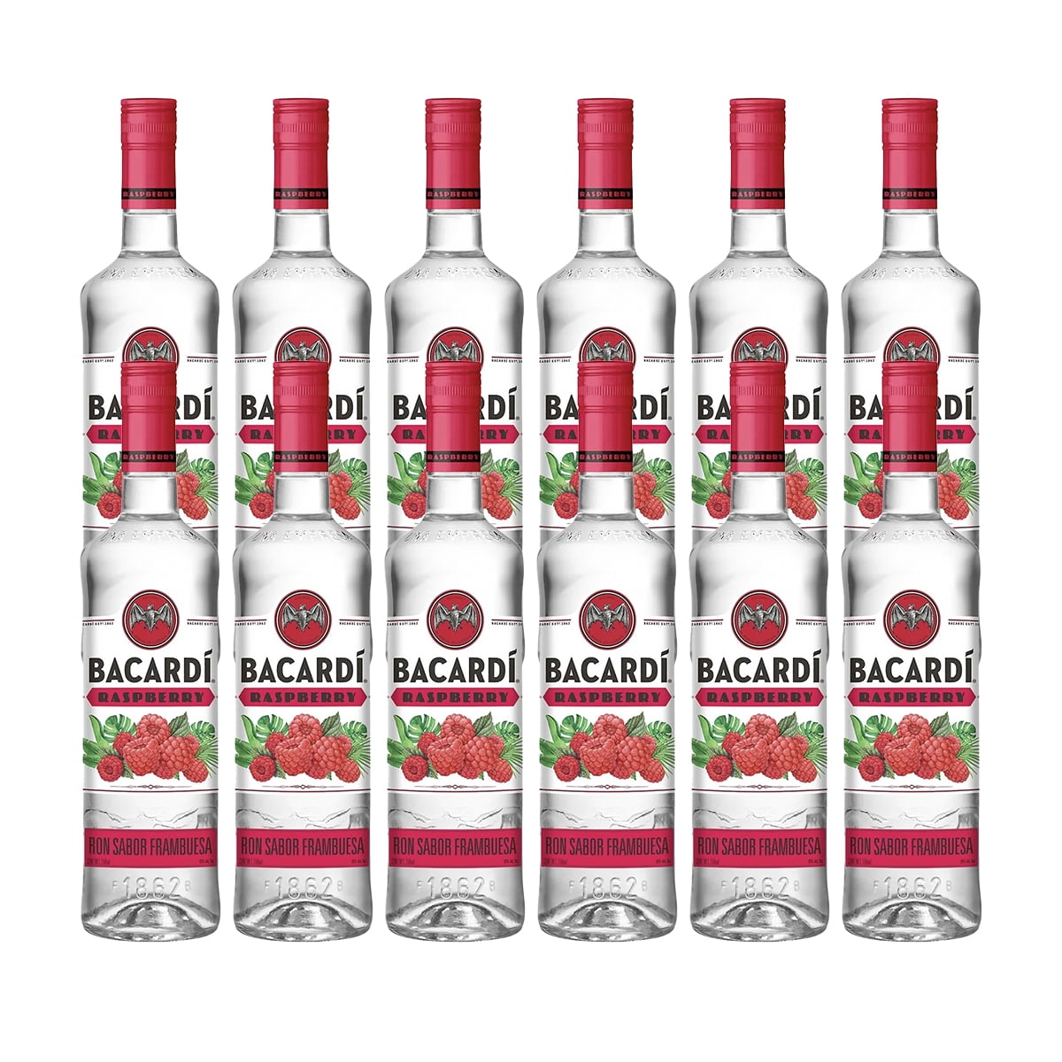 PACK DE 12 RON BACARDI RASPBERRY 750 ML | Walmart en línea