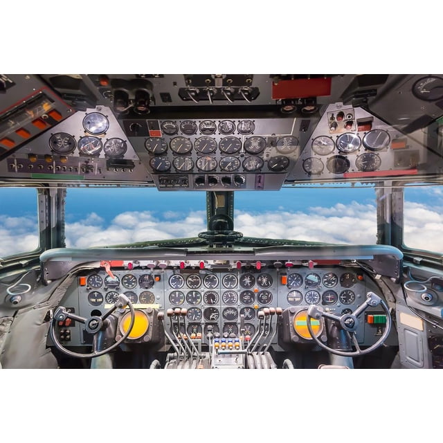 Commercial Airplane Cockpit Flight Deck View Photo Photograph Cool Huge ...