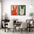 Framed Canvas Print Wall Art Set of 2 Peace and Rock Hand Gesture Duo ...