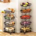 5 Tier Stackable Metal Wire Basket Stand for Fruit Vegetable Snacks ...