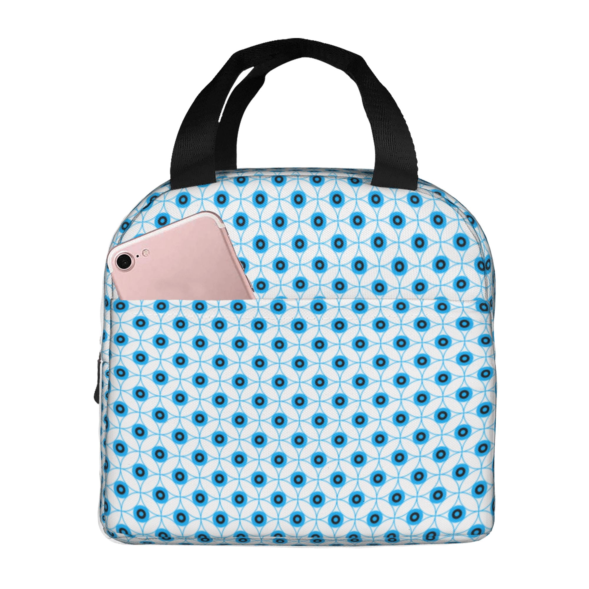 ZICANCN Insulated Lunch Bag for Women Men, Abstract Blue Polka Dot ...