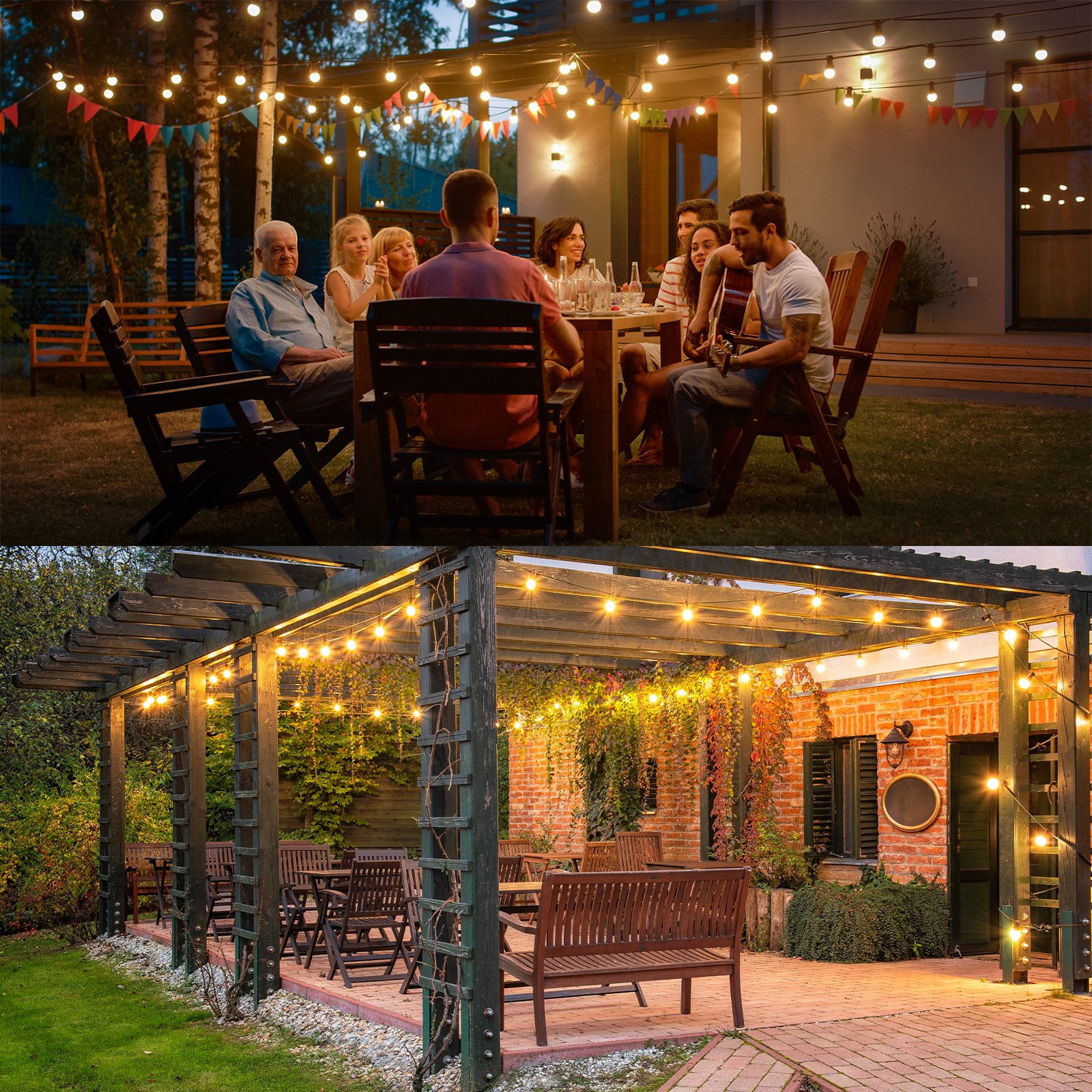 Buy Eva's Light 51ft LED Solar String Lights Outdoor- Waterproof with ...