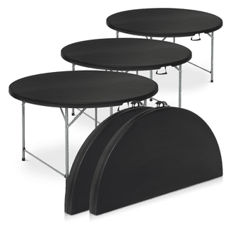 MoNiBloom 5 Pieces Round Folding Table, 4.5Ft Heavy Duty Commercial ...