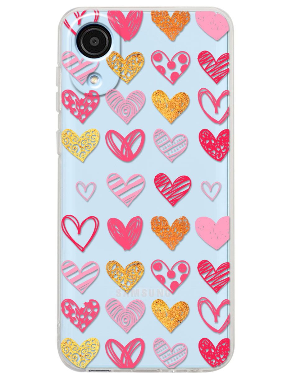 Funda Para Galaxy A03 Core Corazones Handmade, Uso Rudo, InstaCase ...