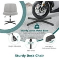 Comfy Fabric Armless Adjustable Swivel Criss Cross Chair with Wheels ...