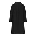 ZZwxWA Womens Oversize V Neck Lapel Party Dress Solid Color Roll Short ...