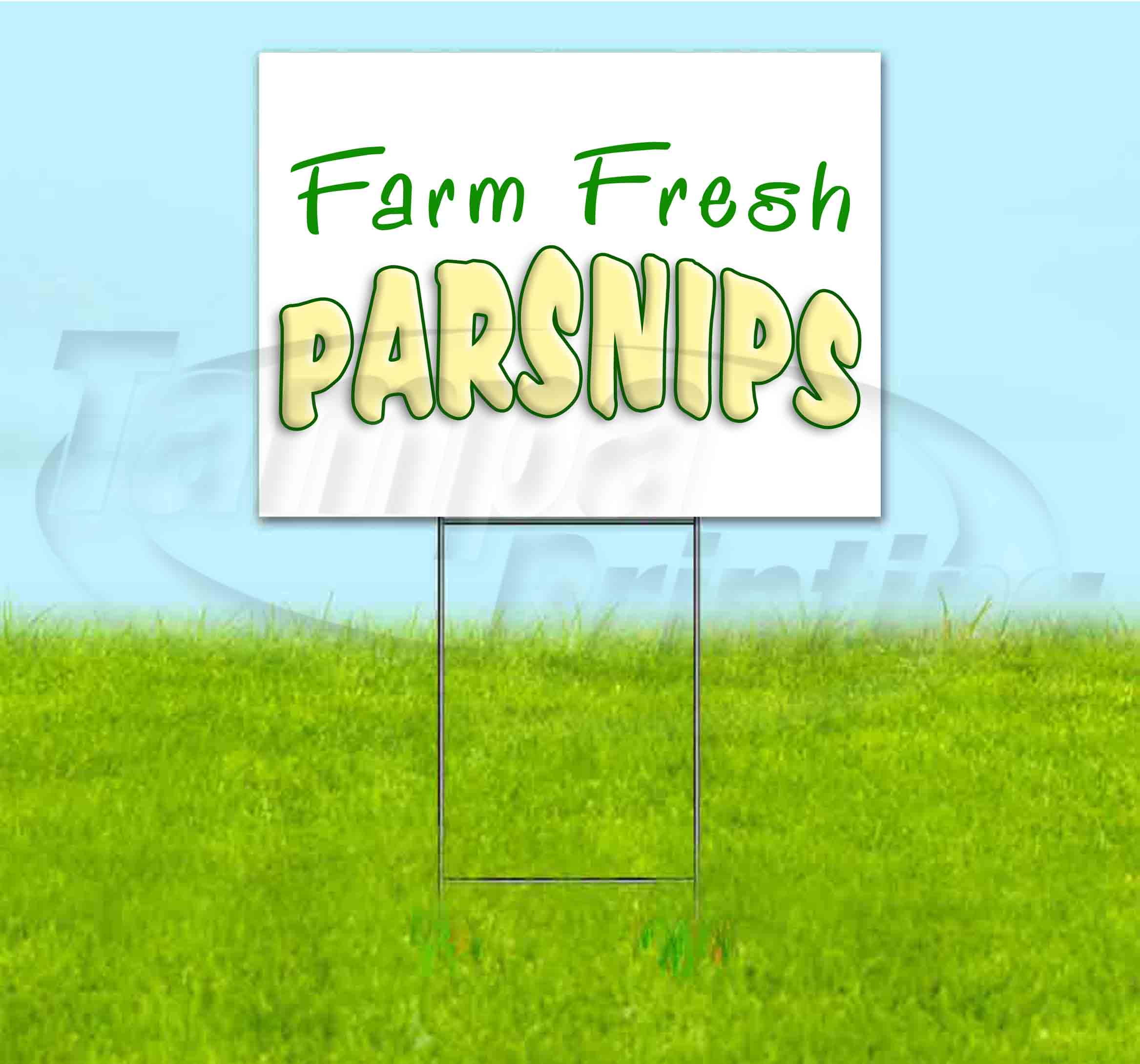 Farm Fresh Parsnips (18" x 24") Yard Sign, Includes Metal Step Stake ...