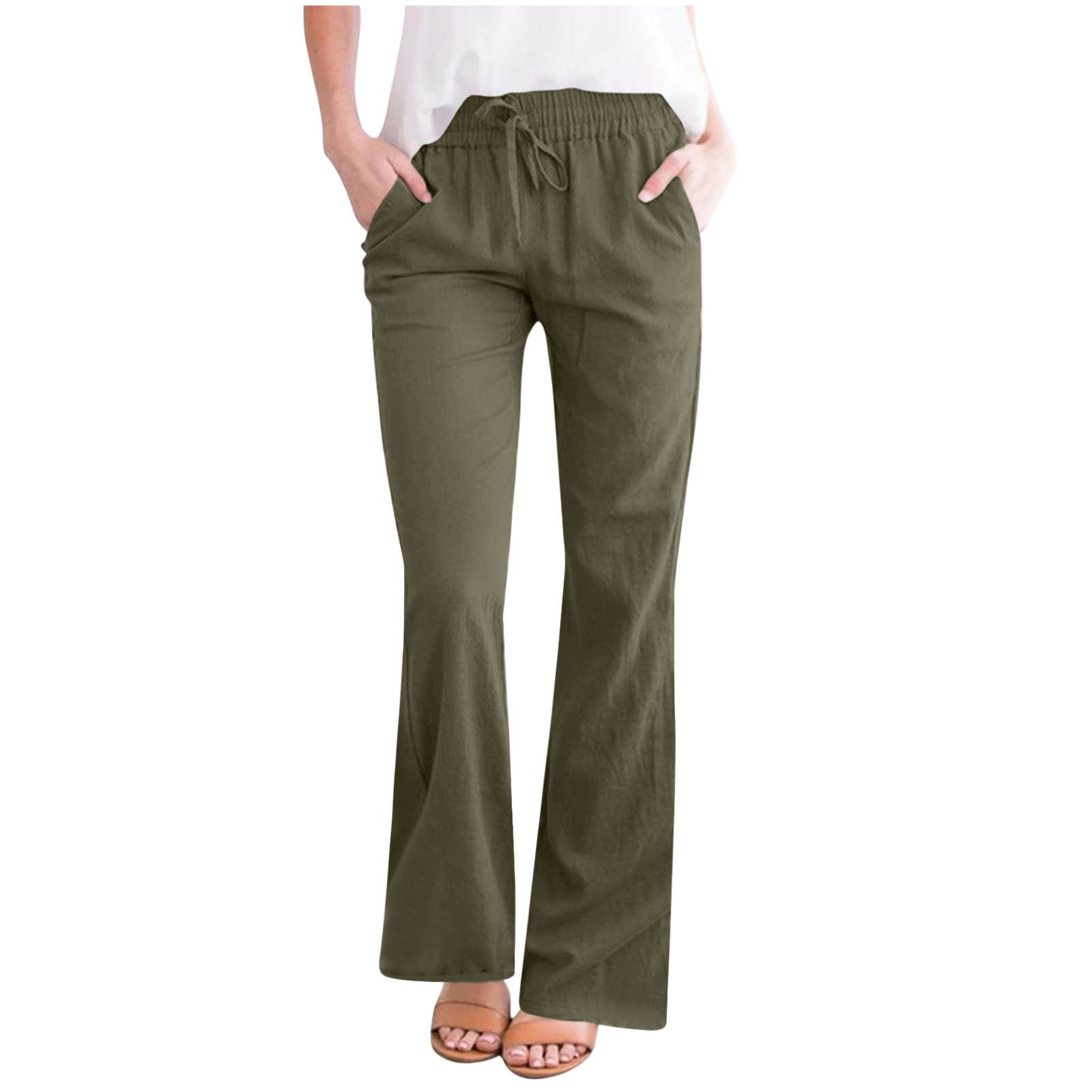 Click here for Biudgviw Womens Cotton Linen Pants Casual Loose El... prices