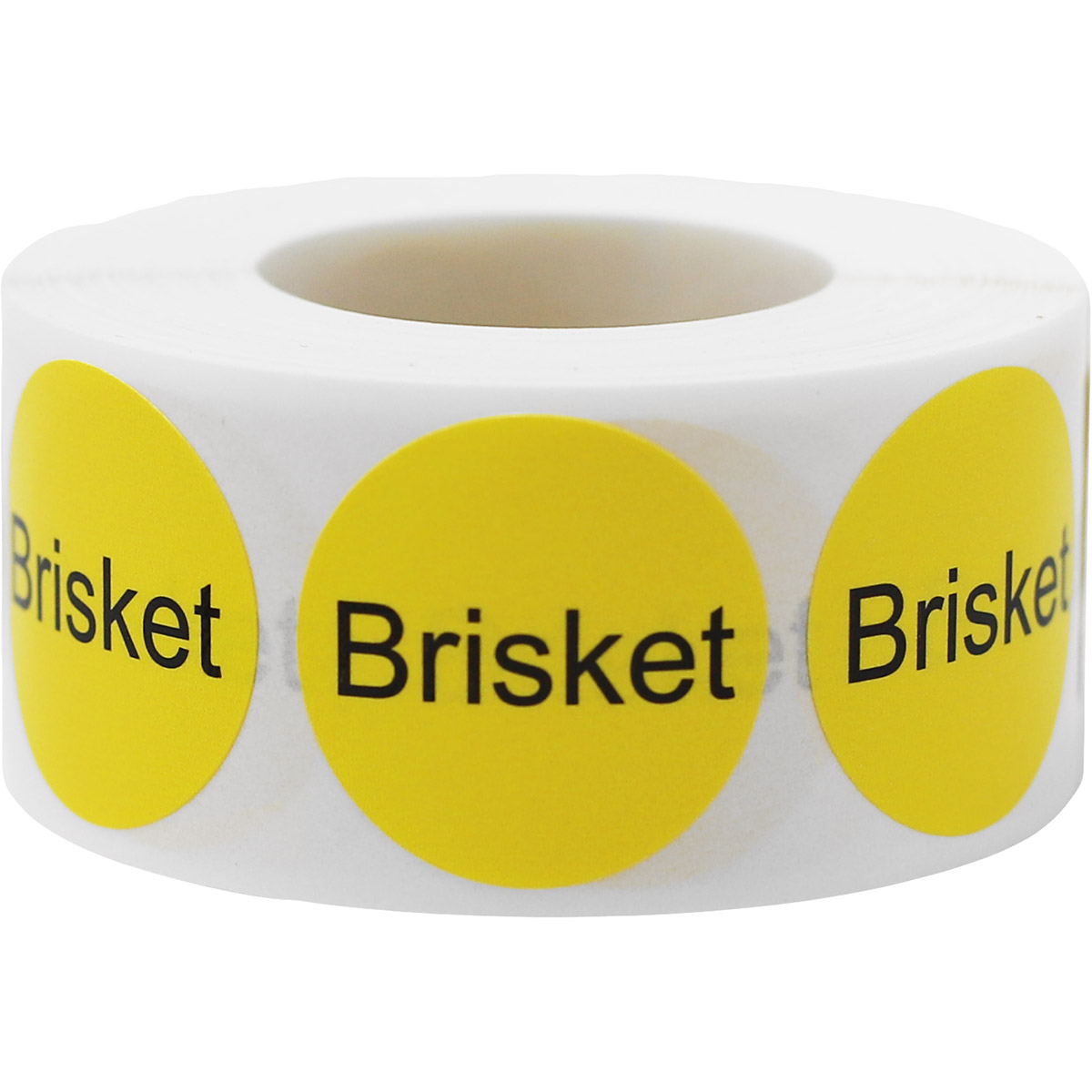 Brisket Deli Grocery Store Food Yellow Labels | 1" Round - 500 Pack ...