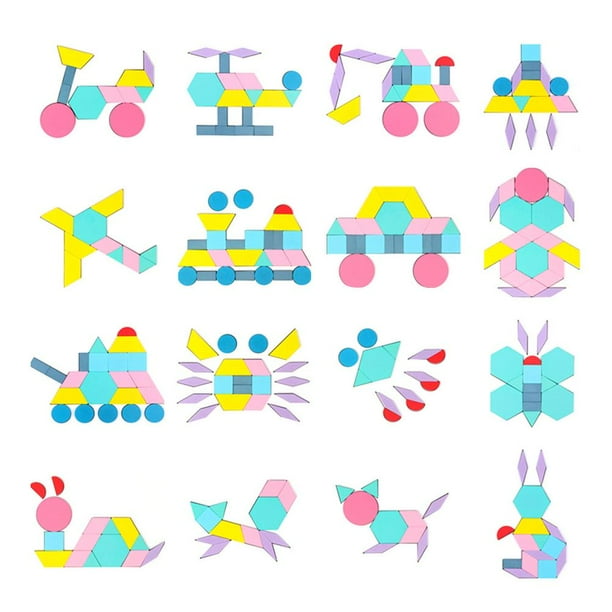 Pattern Blocks for Kids 180 PCS Patterns Tangram Geometric Shapes ...