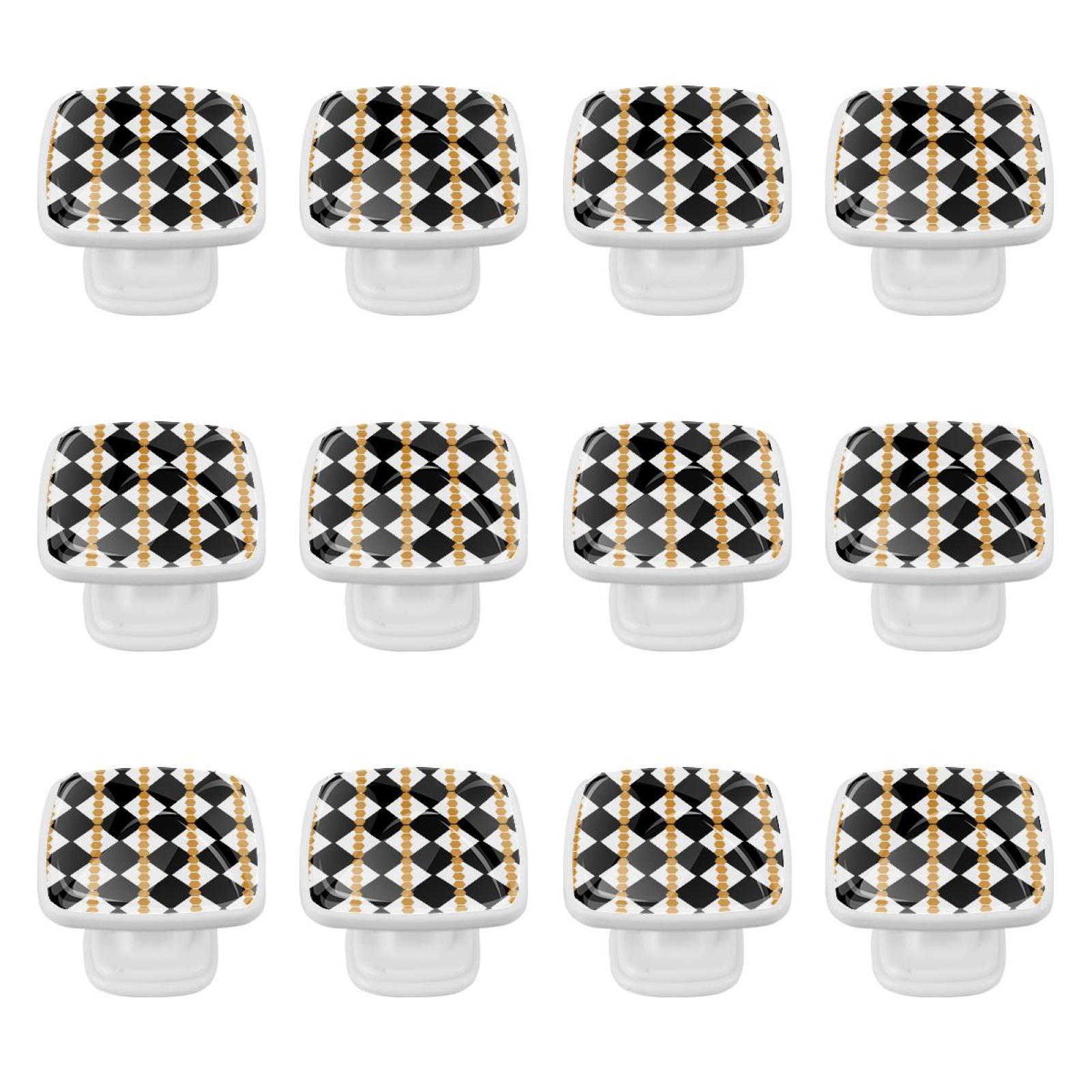 12 Pieces Drawer Pulls Handle Square Wardrobe Cabinet Lattice Knobs ...