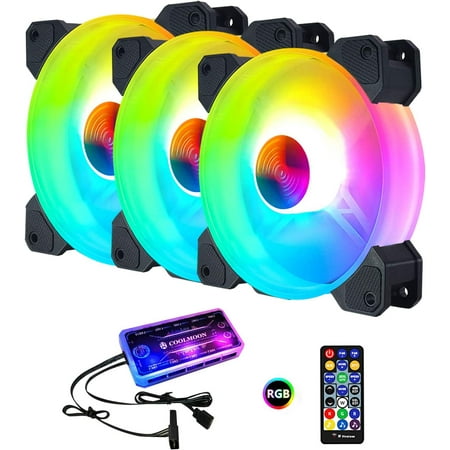 120mm Case Fan 3 Packs 120 RGB Full-Ring Case Fans Computer Case Fan ...