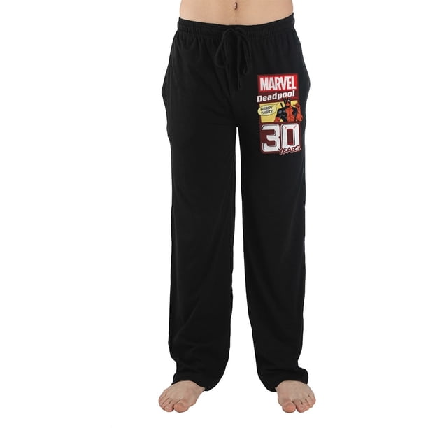Marvel Comic Book Universe Deadpool Superhero Mens Black Sleep Pajama ...