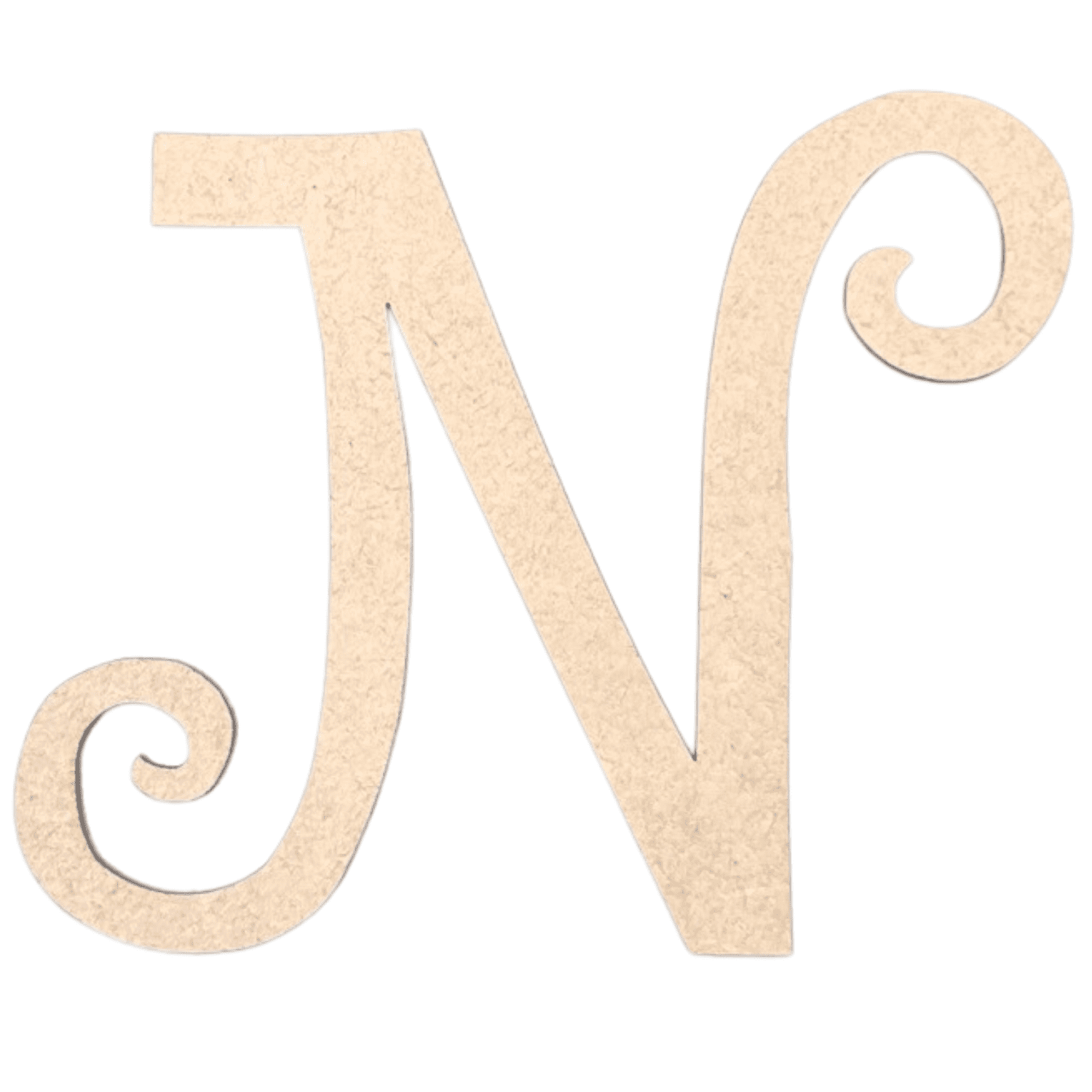 Krafty Supply - 12" Tall MDF Letter N | 1/8" MDF |Curlz|Wooden Letter ...