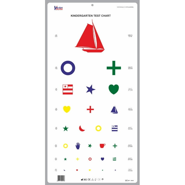 Bawsh Kashsurg Pediatric Color Vision Eye Chart 20Feet Size 22 x 11 ...