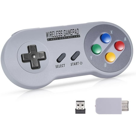 Wireless Controller for Super NES Classic/PC/Switch(in Dock), Urvoix 2 ...