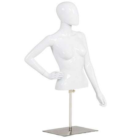 Costway Female Mannequin Realistic Torso Half Body Head Turn Dress Form ...