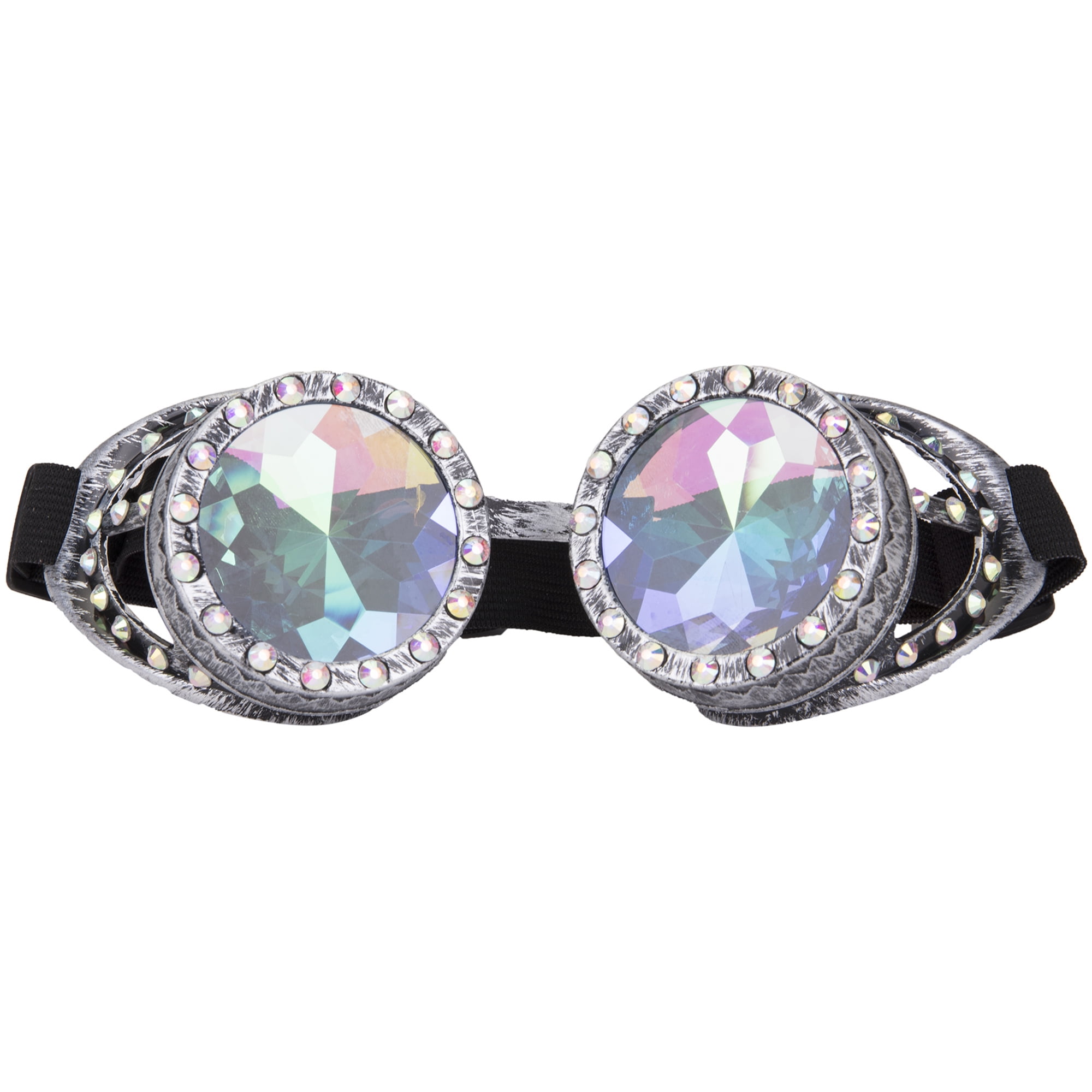 SAYFUT Kaleidoscope Vintage Steampunk Goggles Rainbow Rave Glasses with ...