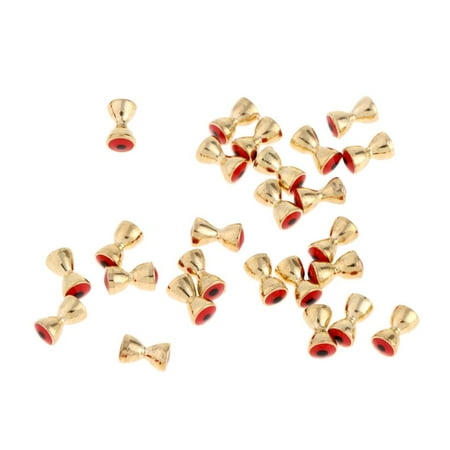 25Pcs Fly Tying Beads Hook Streamer Bead Brass Dumbell Eyes 5 Sizes 5 ...