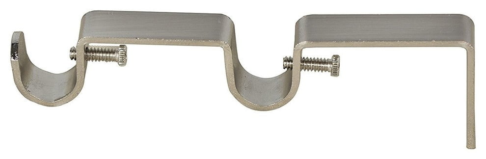 Urbanest Double Rod Bracket, 1/2" and 5/8" Rods, Brushed Steel ...