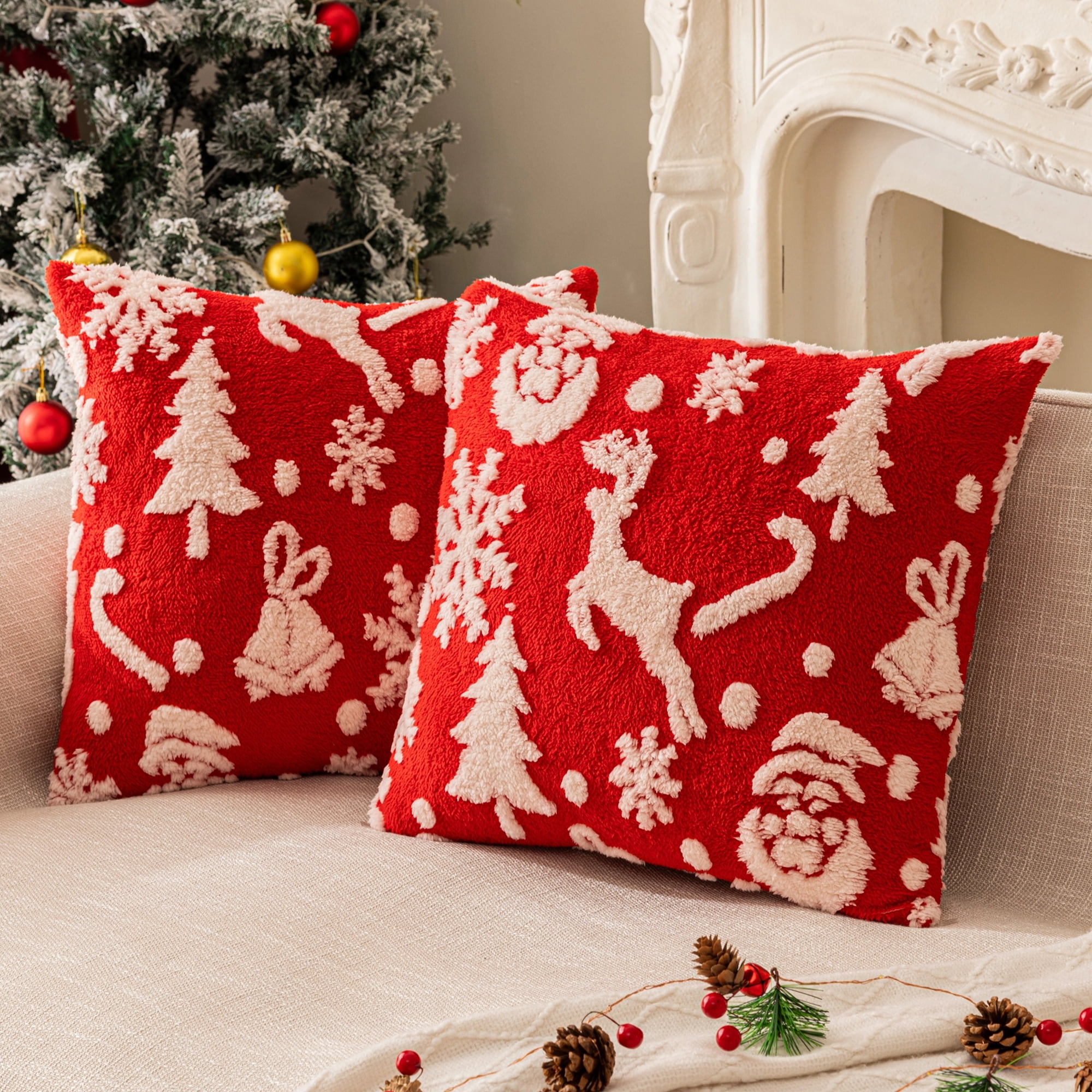 Click here for Aqothes Christmas Snowflake Throw Pillow Covers  D... prices