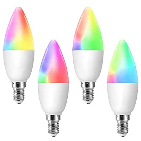 Smart Candelabra Bulbs E12 Base Color Changing Dimmable Chandelier ...