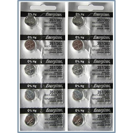 10 Energizer 357/303 Multi-Drain Zero Mercury Batteries - Walmart.com