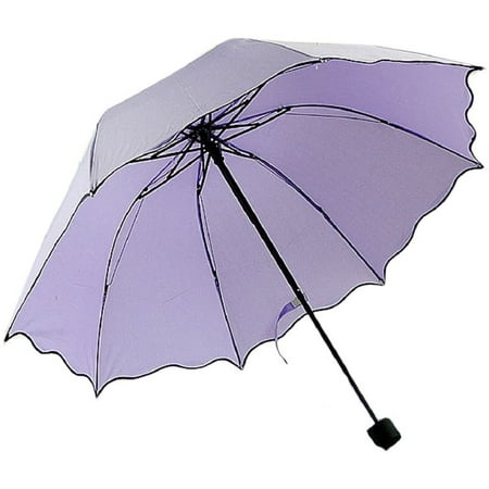 Flouncing Folding Lotus Leaves Princess Dome Parasol Sun/Rain Umbrella ...