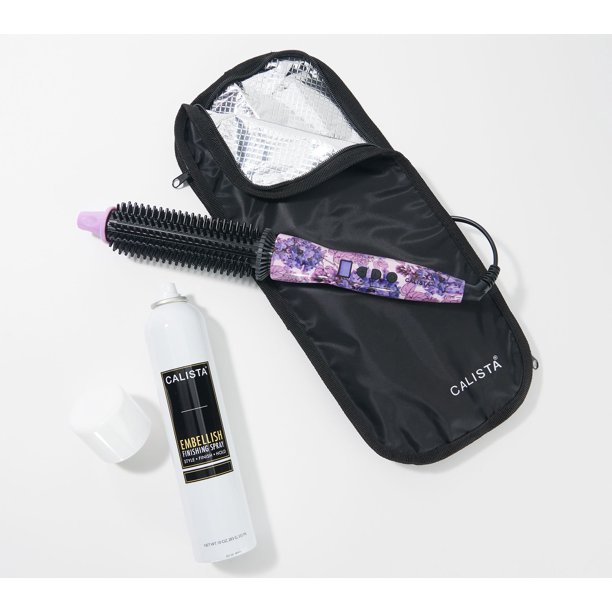Calista Perfecter Pro Heated Round Brush with Embellish Spray-Purple ...