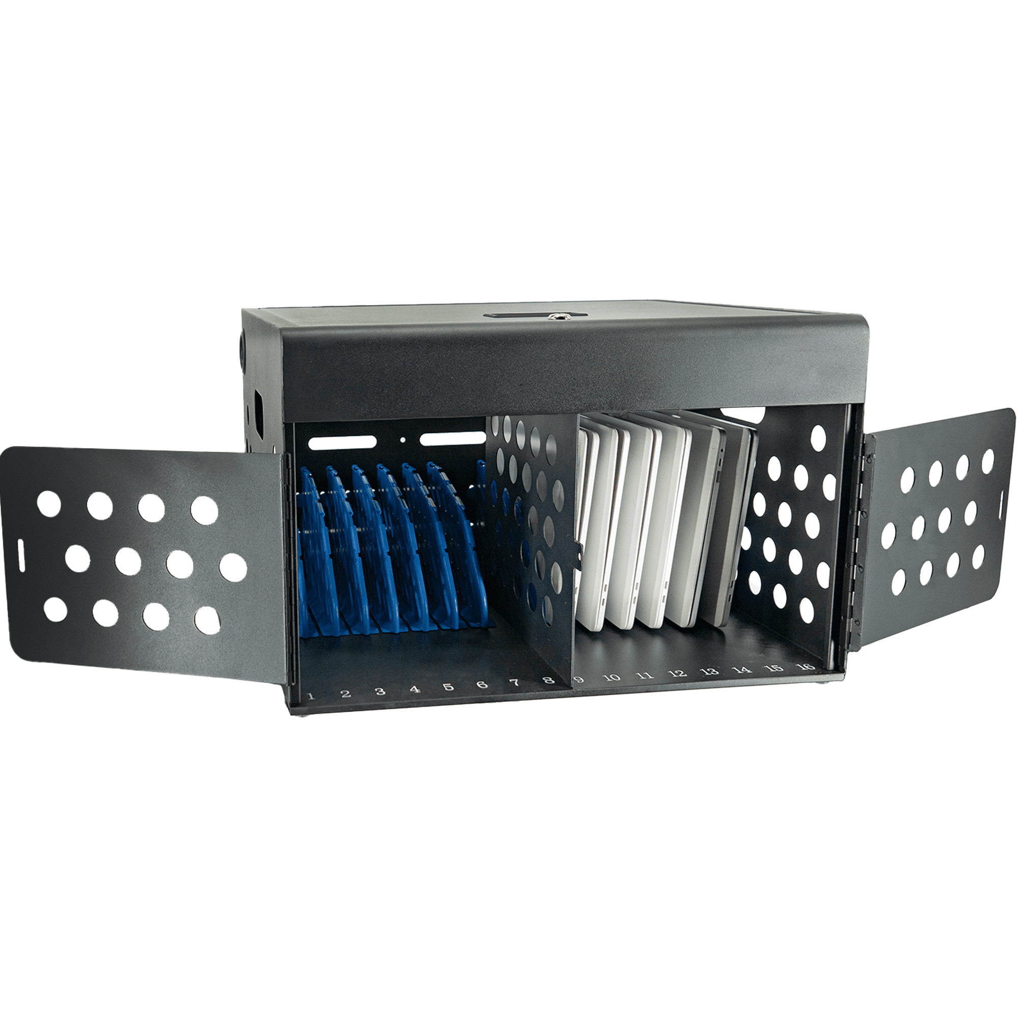 POCHAR Locking Chromebook Charging Station for 16 Laptop, Tablet, and ...