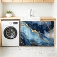 Abstract Marble Cabinet Curtains 28" W x 35" L Luxury Gorgeous Blue ...