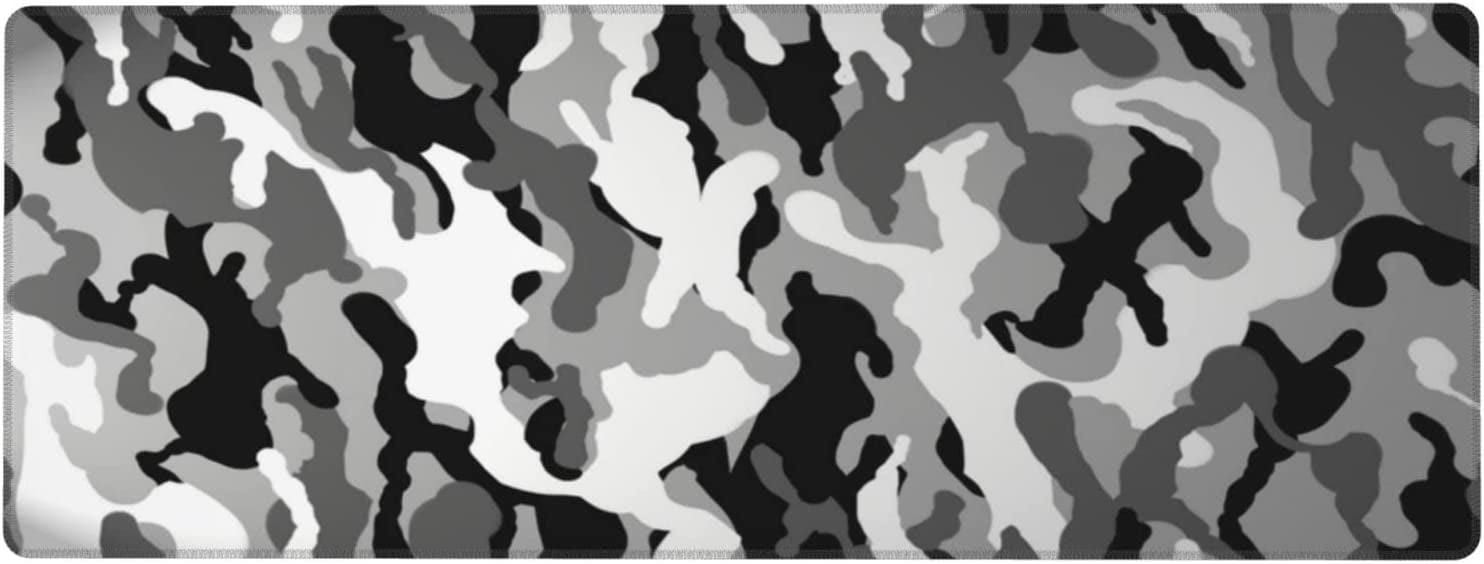Camouflage White Black Large Mouse Pads Rectangle Long Extended Big ...