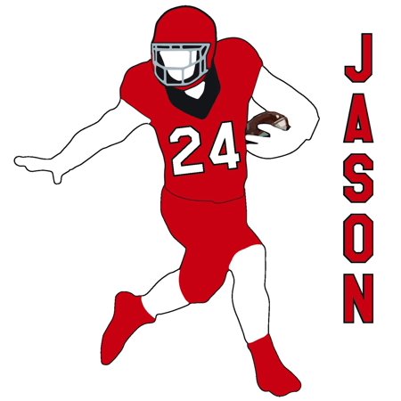 SAS Football Running Back RB Boy Male Vinyl Window Decal Sticker Choose ...