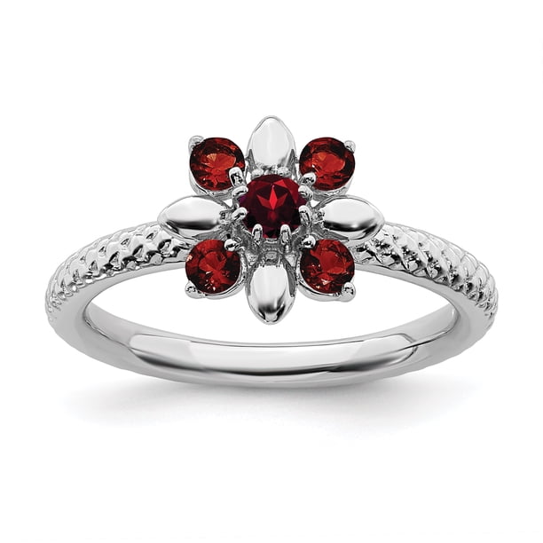 Jewelrypot - Sterling Silver Garnet Ring - Walmart.com - Walmart.com