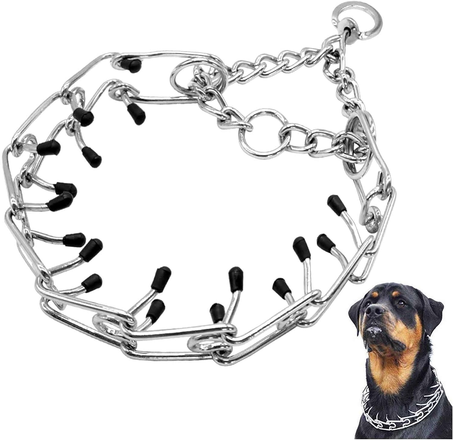 (M) Metal Choke Chain for Dog, Durable Thick Prong Collars for Pet ...