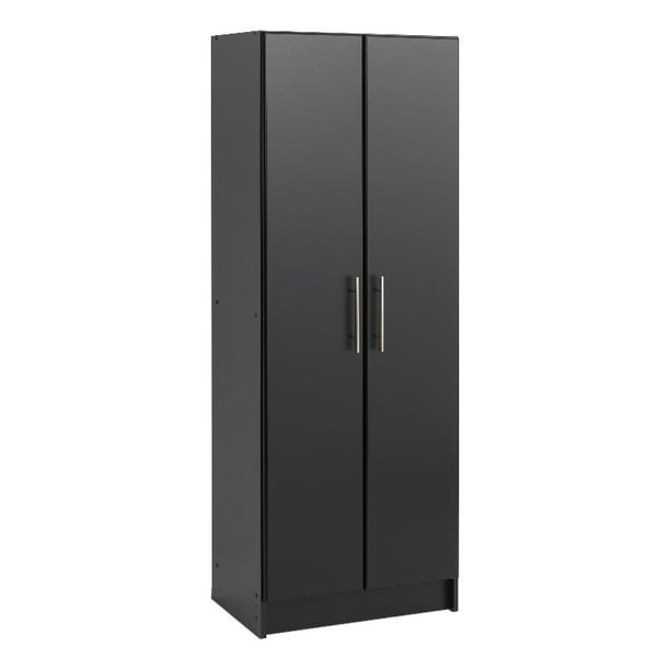 Prepac Elite Black Engineered Wood Deep Storage Cabinet with Adjustable ...