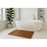 Designer Teak Shower Mat, Waterproof, Large, 32x20x2 for Bathroom, Pool ...