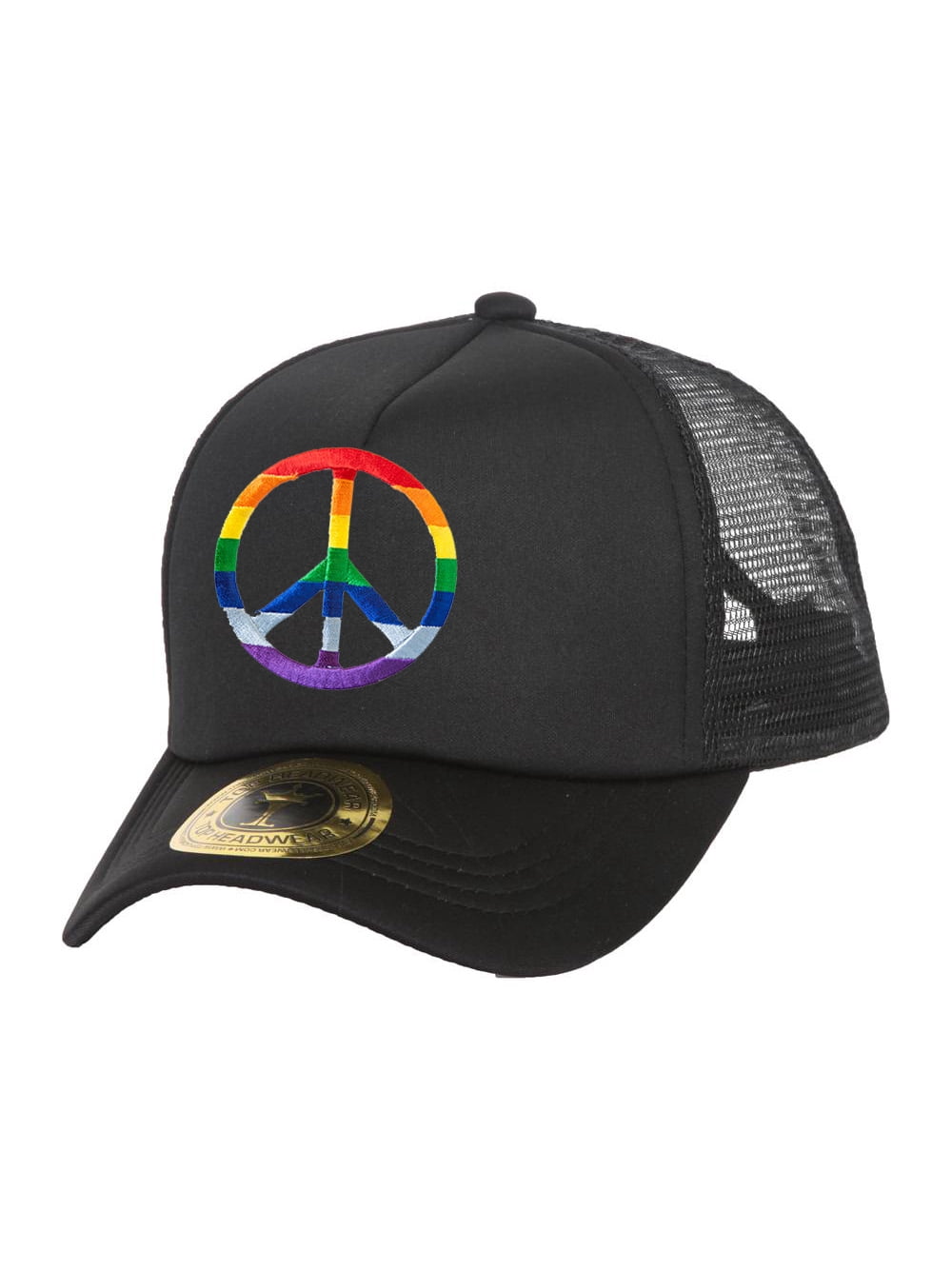 Rainbow Peace Sign Black Adjustable Trucker Hat | Walmart Canada