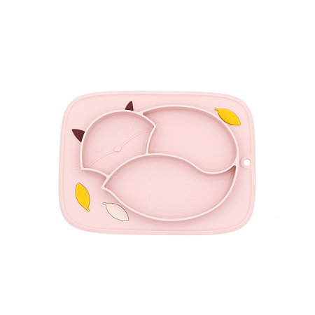Kasachoy Baby Food Plate Food Grade Silicone Safe Hanging Cute Fox ...