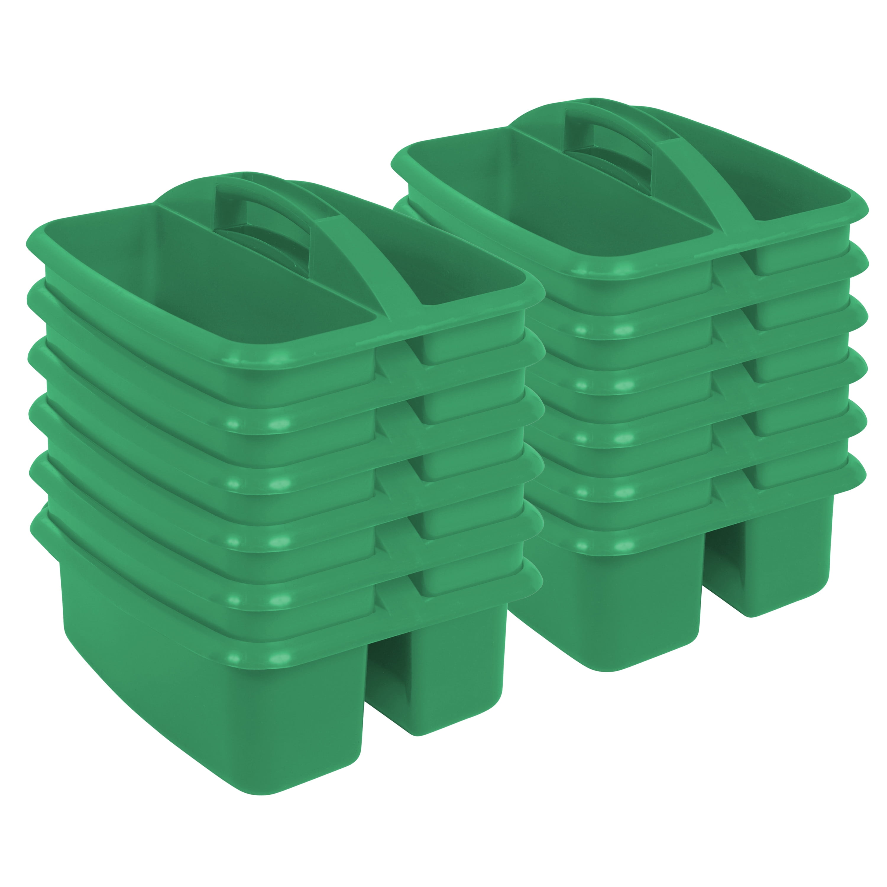 12-Pack - 2-Compartment Large Art Caddy - Green - Walmart.com