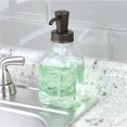 mDesign Square Glass Refillable Liquid Soap Dispenser Pump, 2 Pack ...