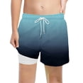 Boys Swim Trunks with Compression Liner Size 7-8Y Gradient Color Beach ...