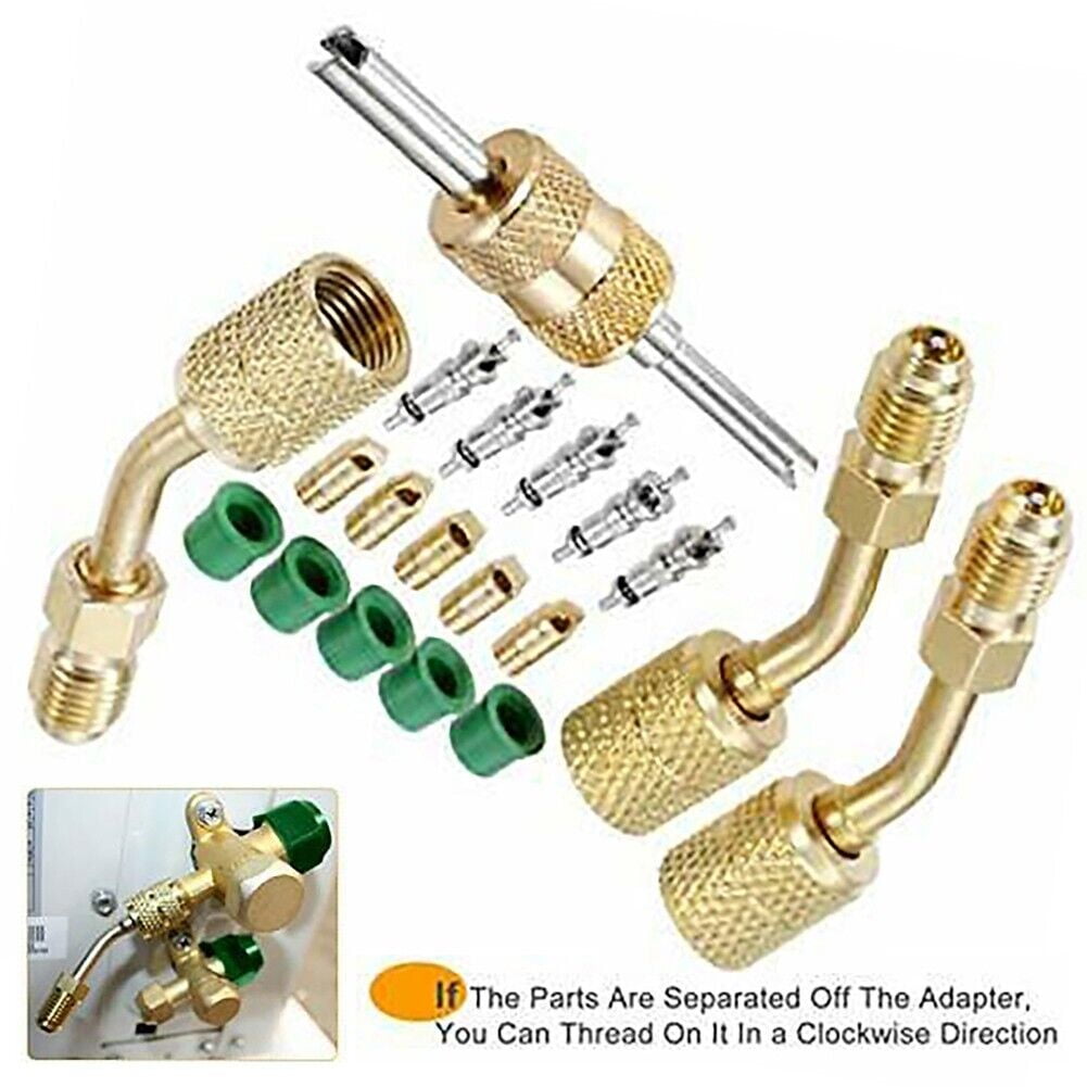 Set R410a/Adapter Mini Split HVAC System Charging Vacuum Port Valve ...