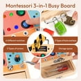 Woodtoe 3-in-1 Busy Board with Led Light Switch, Montessori Toddler ...