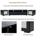 90 Inch TV Stand with LED Lights, LED Boho Entertainment Center with ...