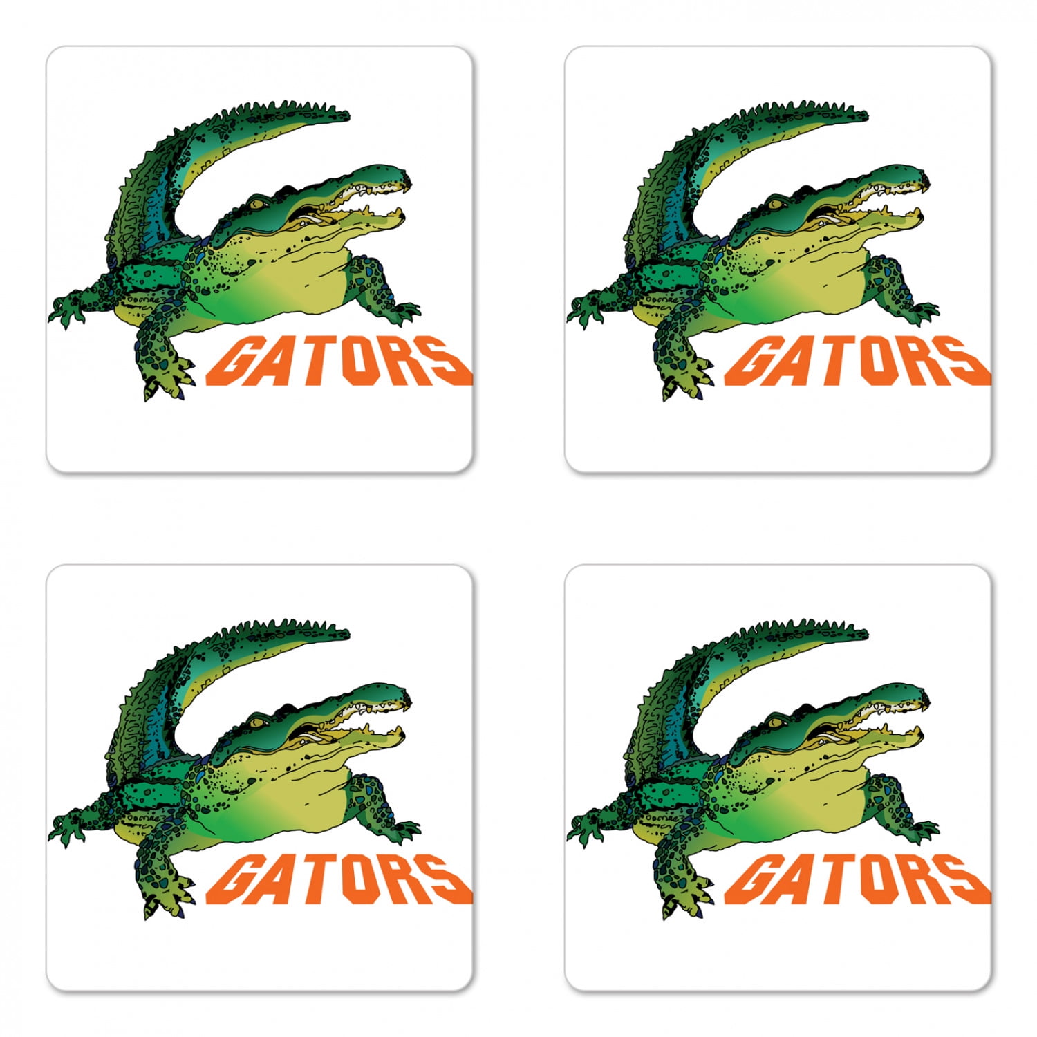 Reptile Coaster Set of 4, Grumpy Alligator Has a Word Gator Crocodile ...